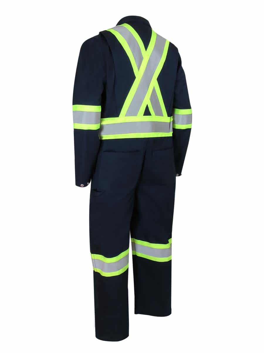 Unlined coverall with zipper on the legs.